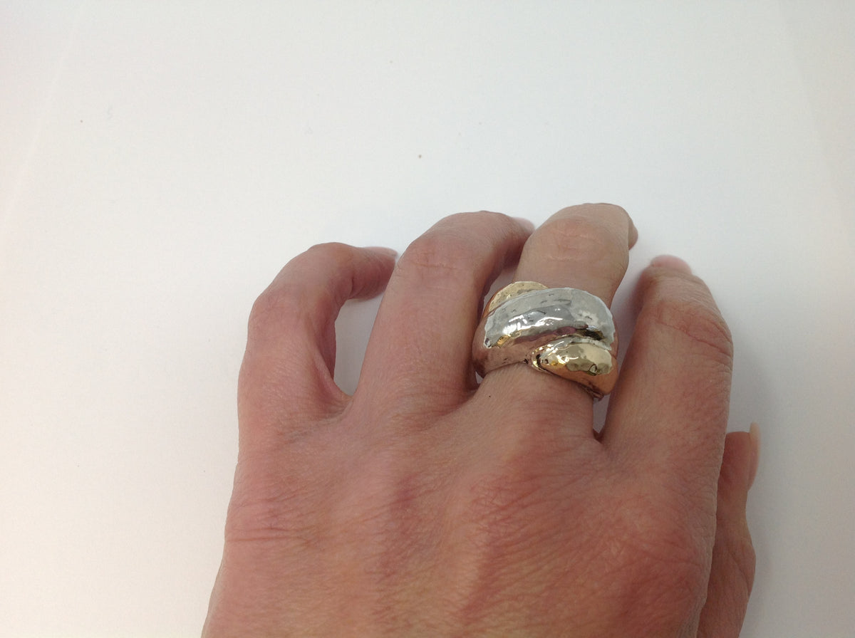 rb7203 - Classic Crisscross Ring With 14K Gold Edges – Dian Malouf ...