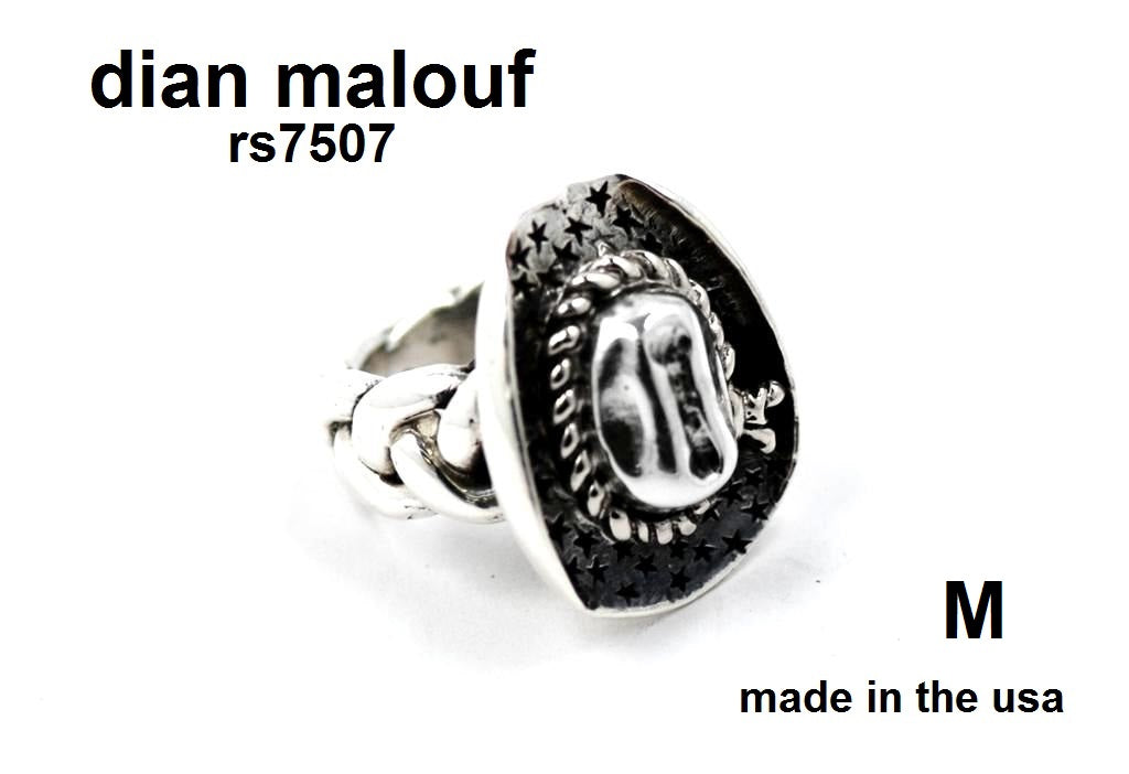 rs7507 - Sterling Silver Cowboy Hat Ring With Braided Band – Dian ...